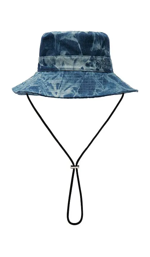 帽子 GANNI Fisherman Bucket Hat Denim Ganni Fisherman Bucket Hat In Denim-Dark In Bleached Denim